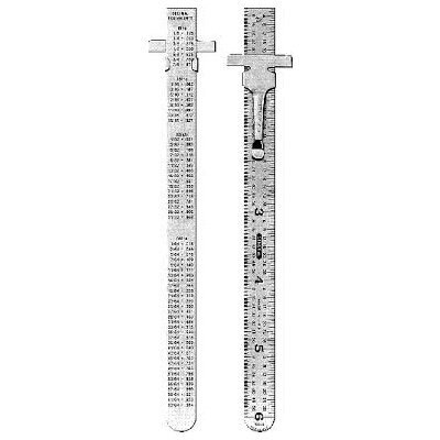 Stainless Steel 2 Sided Pocket Ruler with Clip, Measures Picas and Inches